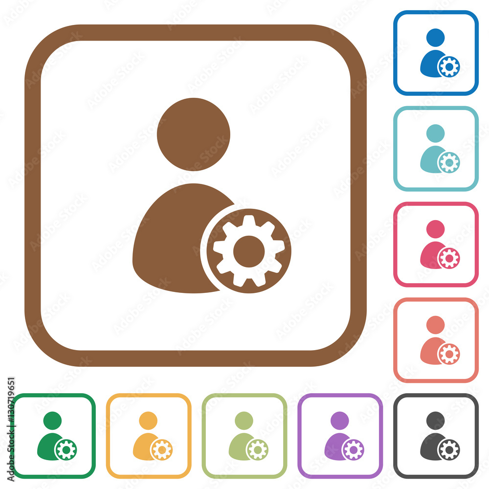 User account settings simple icons Stock Vector | Adobe Stock