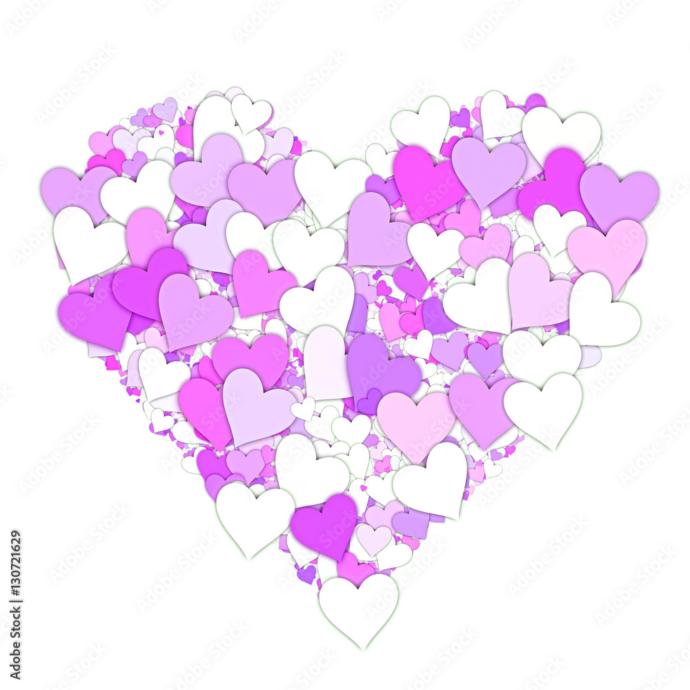 Heart of many purple small hearts. Stock Illustration | Adobe Stock
