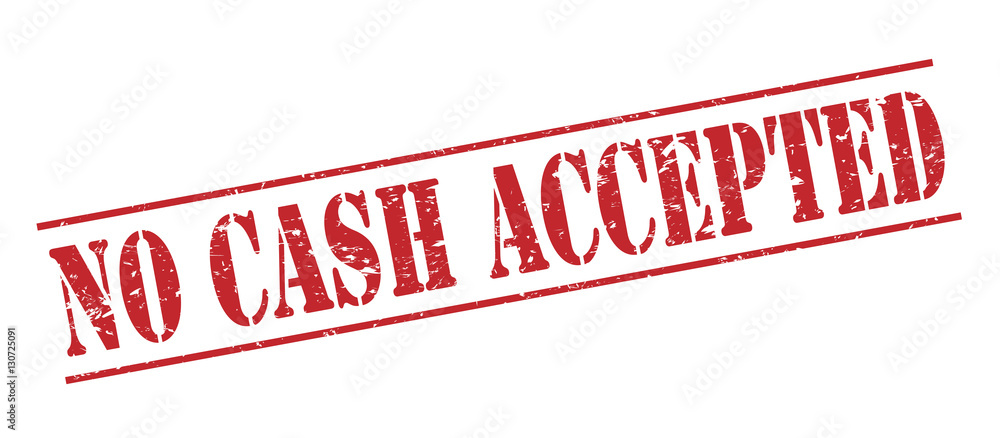 no cash accepted red stamp on white background Stock Illustration ...