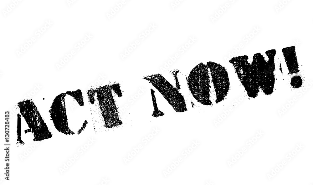 Act now stamp. Grunge design with dust scratches. Effects can be easily ...
