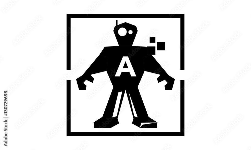 Code Program Robot Education Initial Stock-Vektorgrafik | Adobe Stock