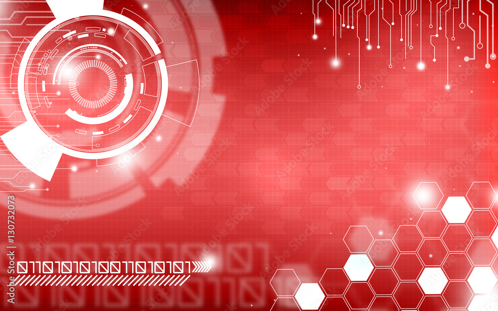 Red technology background and abstract digital tech circle.copy space ...