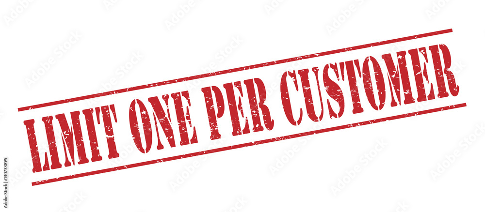 limit one per customer red stamp on white background Stock Illustration ...