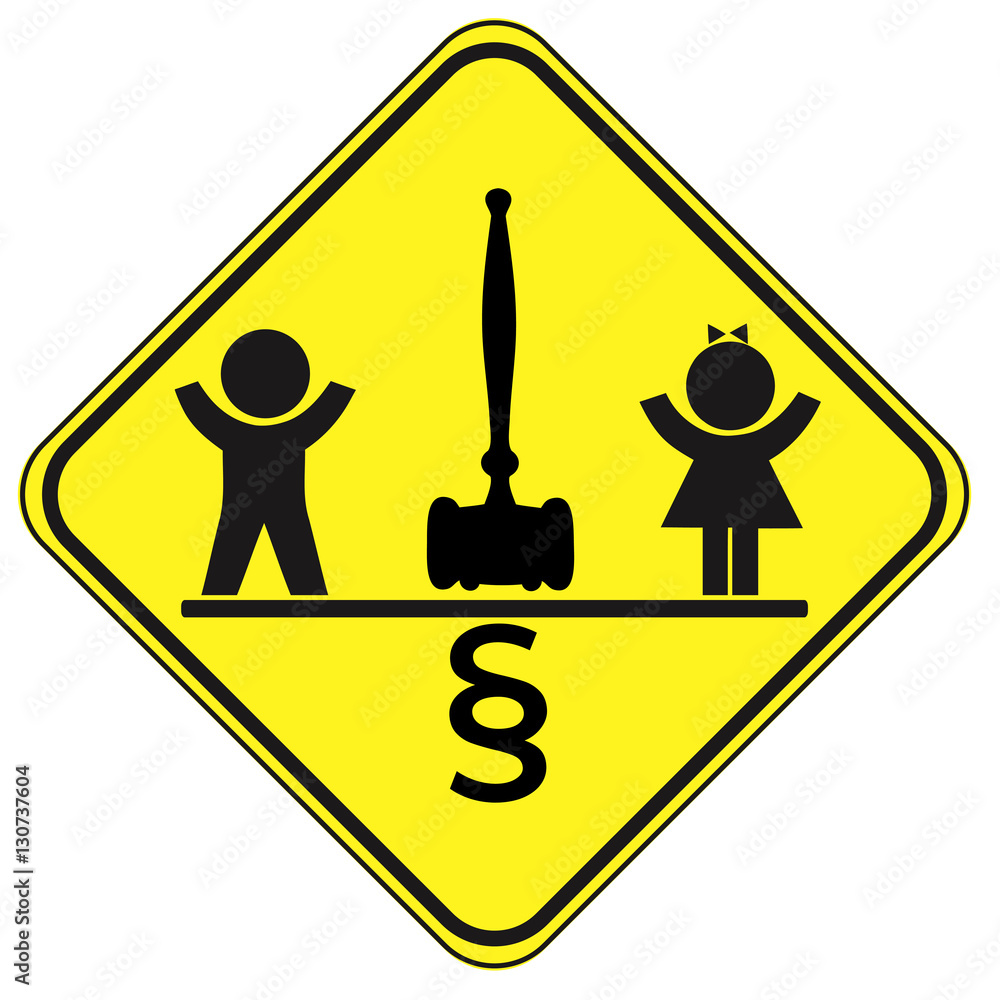 Boys and Girls with Equal Rights. Concept sign that all children have ...