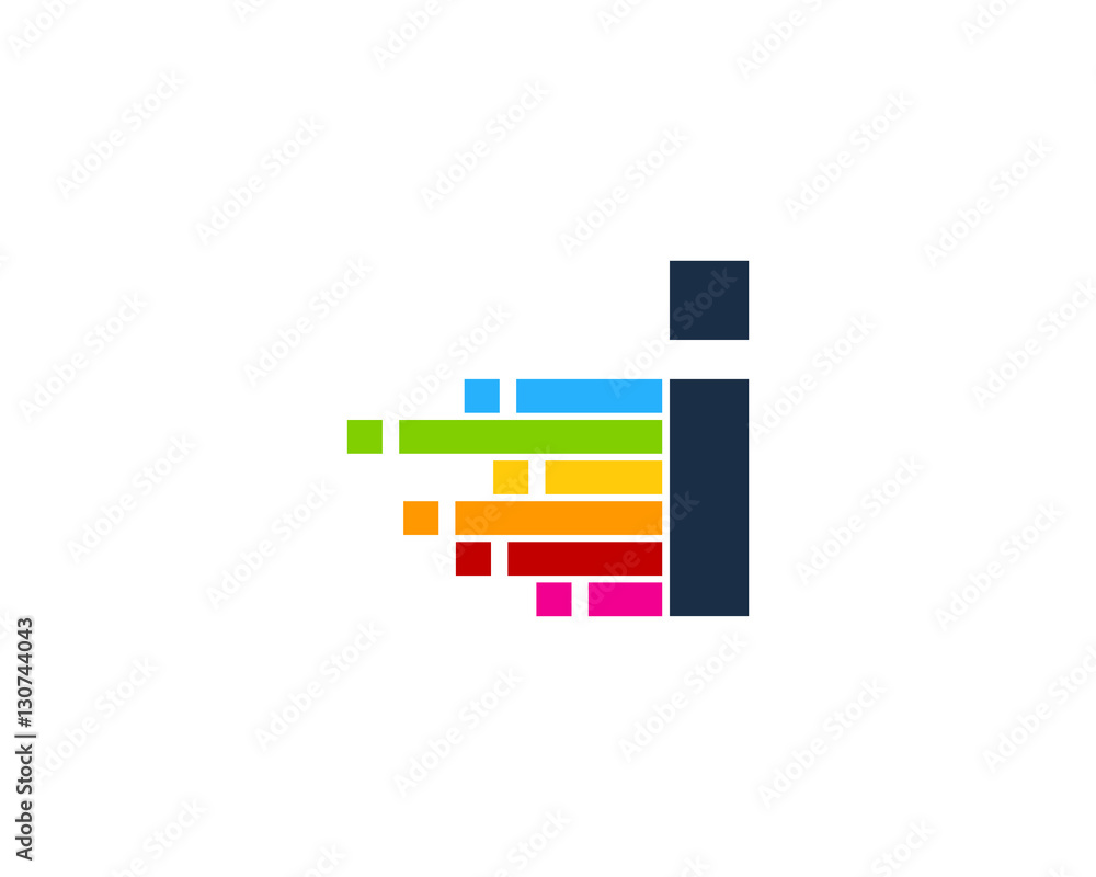 Letter I Color Pixel Logo Design Element Stock Vector | Adobe Stock