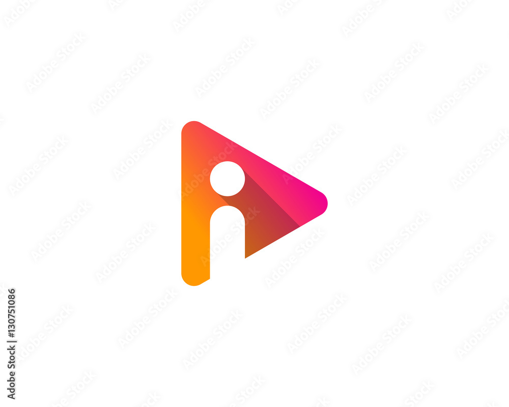 Letter I Play Media Logo Design Element Stock Vector | Adobe Stock