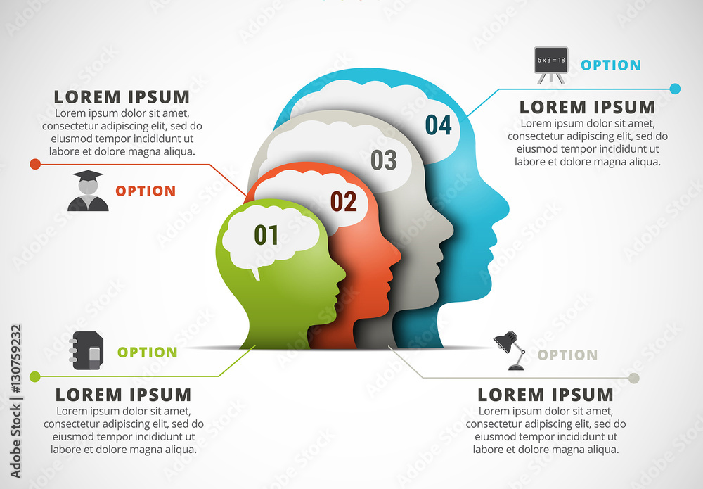 Profile Silhouettes Element Infographic Stock Template | Adobe Stock