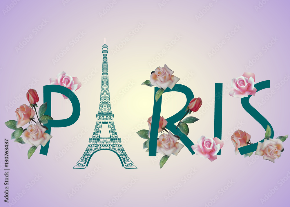 Vector illustration of Paris text design Stock Vector | Adobe Stock