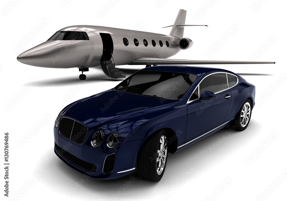 Private Jet And Bentley
