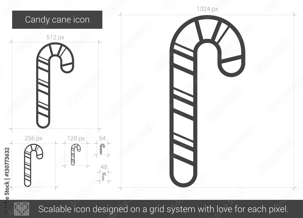 Candy cane line icon. Stock Vector | Adobe Stock