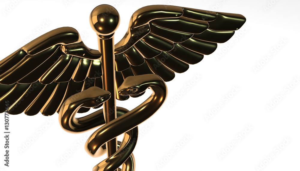Caduceus - medical symbol, 3d render Stock Illustration | Adobe Stock
