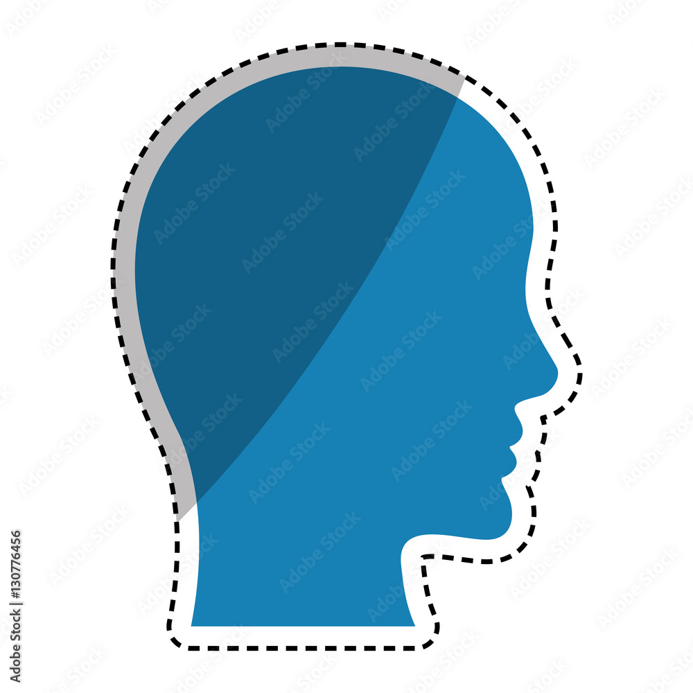 Human head silhouette Design Vector illustration, white background ...