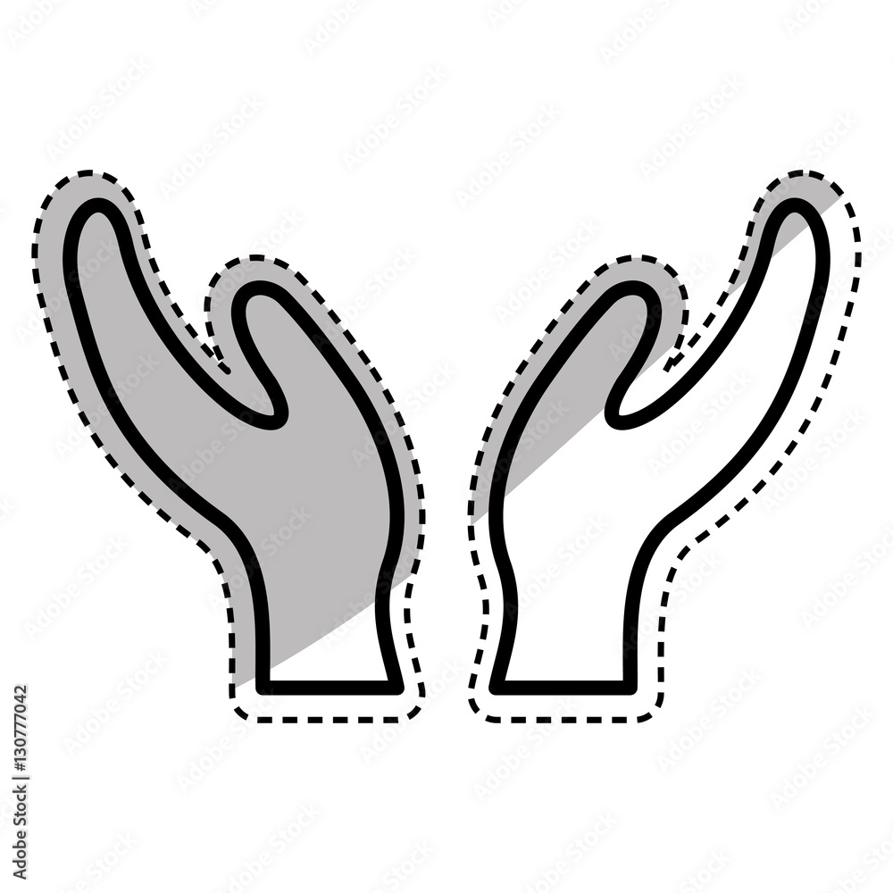 Human hand silhouette Design Vector illustration, white background ...