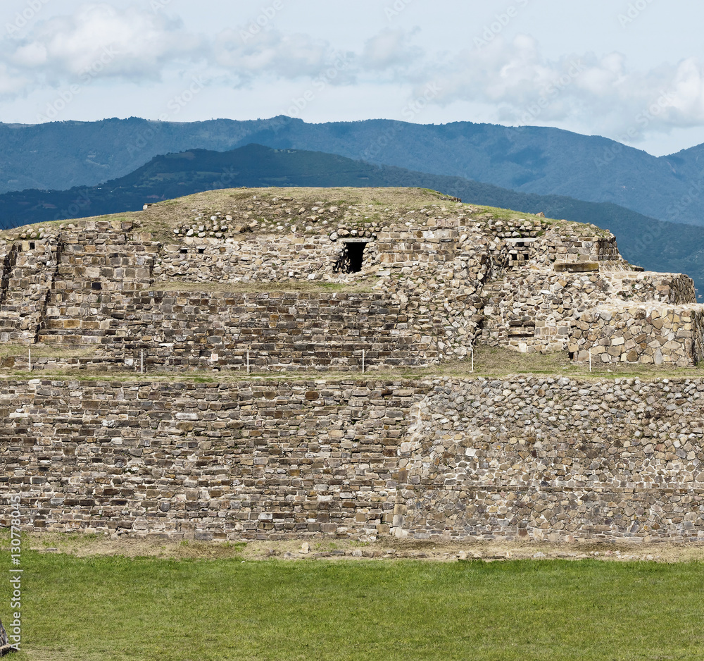 The ancient buildings of the ancient Zapotec city Monte Alban - Oaxaca ...