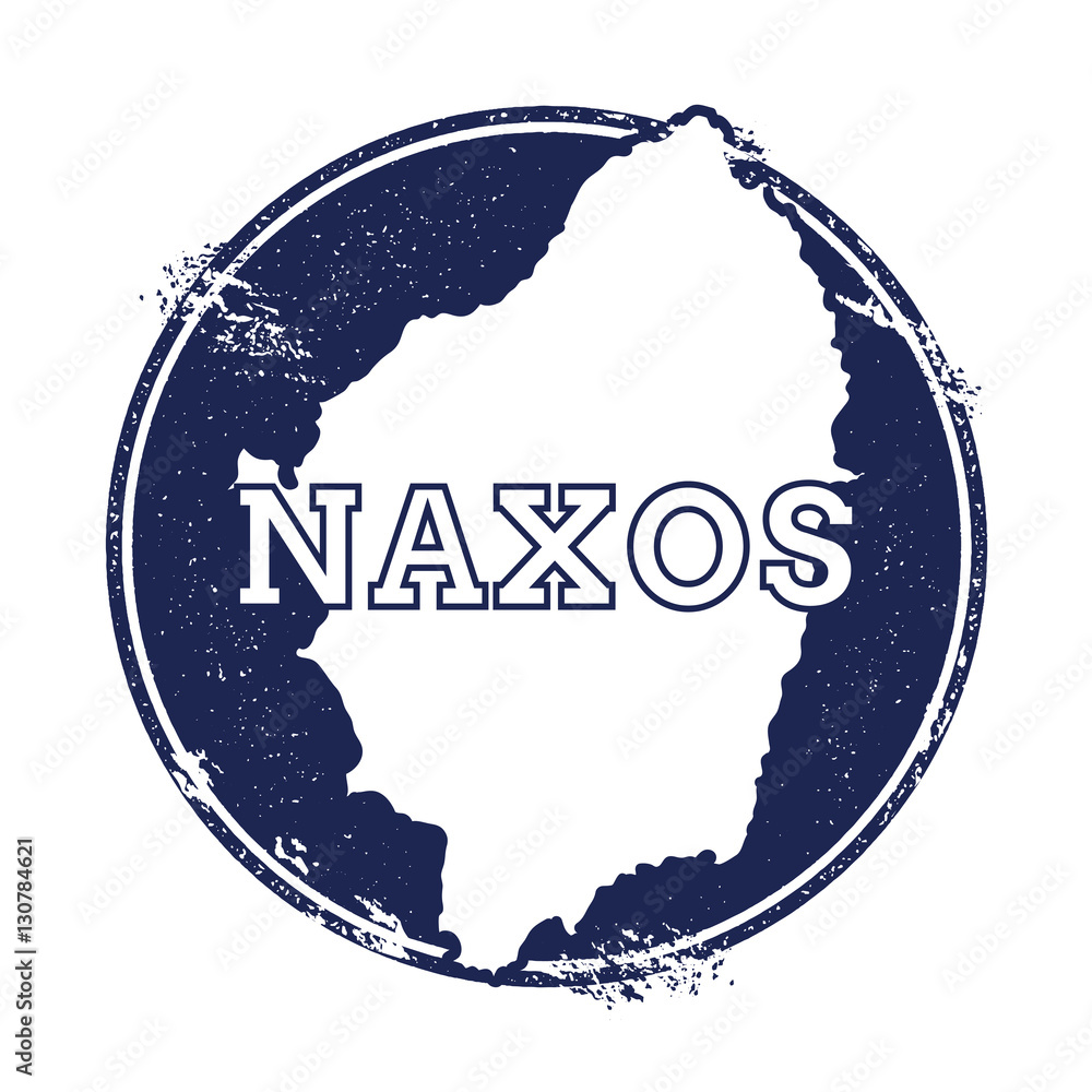 Naxos vector map. Grunge rubber stamp with the name and map of island ...