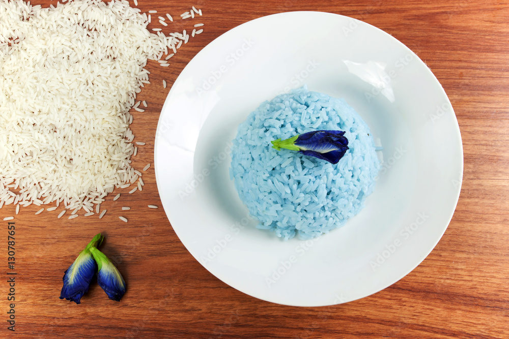Blue Rice made cooking Stock Photo | Adobe Stock
