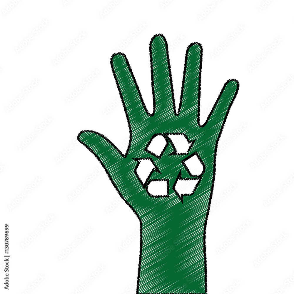 Hand Human Ecology Symbol Vector Illustration Design Stock Vektorgrafik