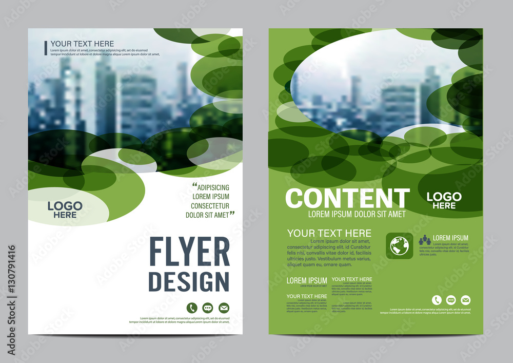 Greenery Brochure Layout design template. Annual Report Flyer Leaflet ...