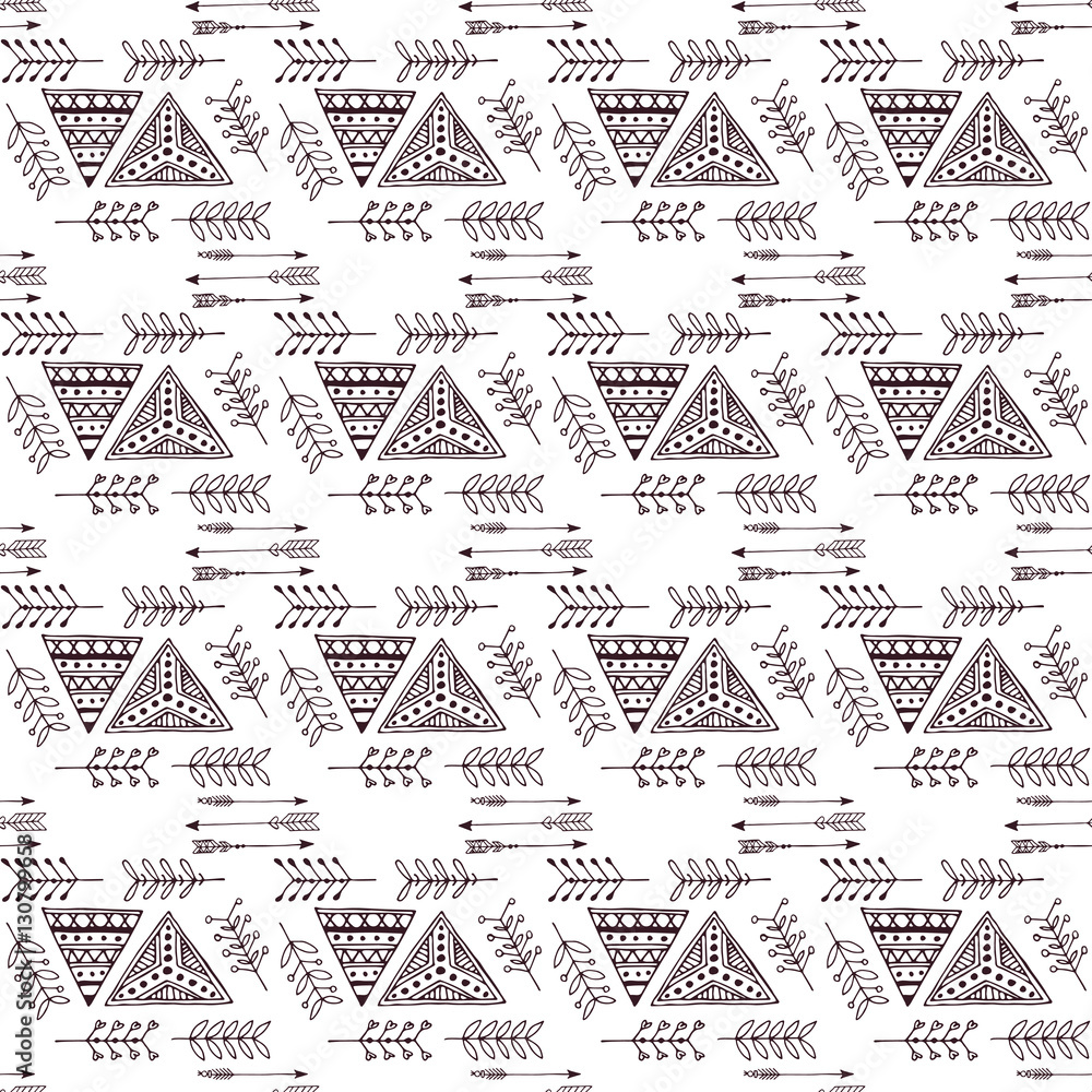 geometric seamless pattern in the style of boho Stock Vector | Adobe Stock