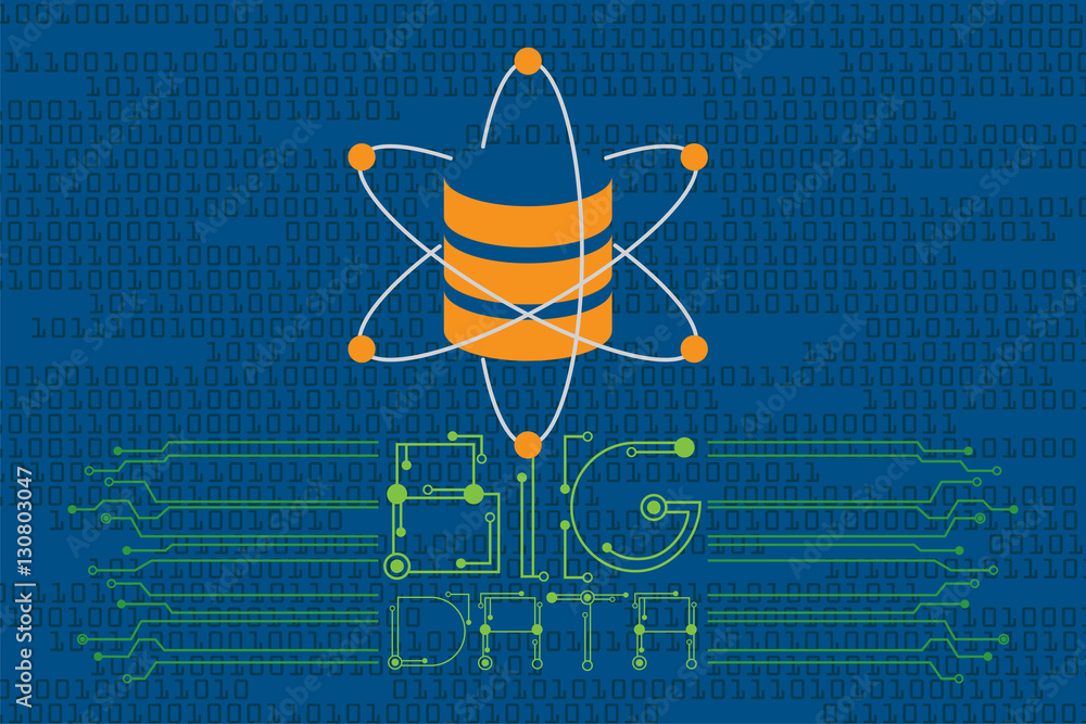 Big data and data science concept with digital and electronics font ...
