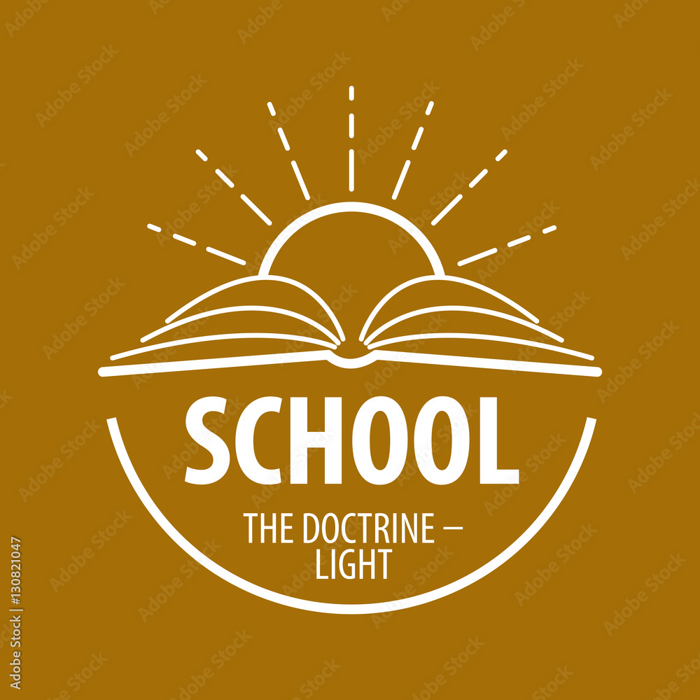 vector logo book and sun with rays Stock Vector | Adobe Stock