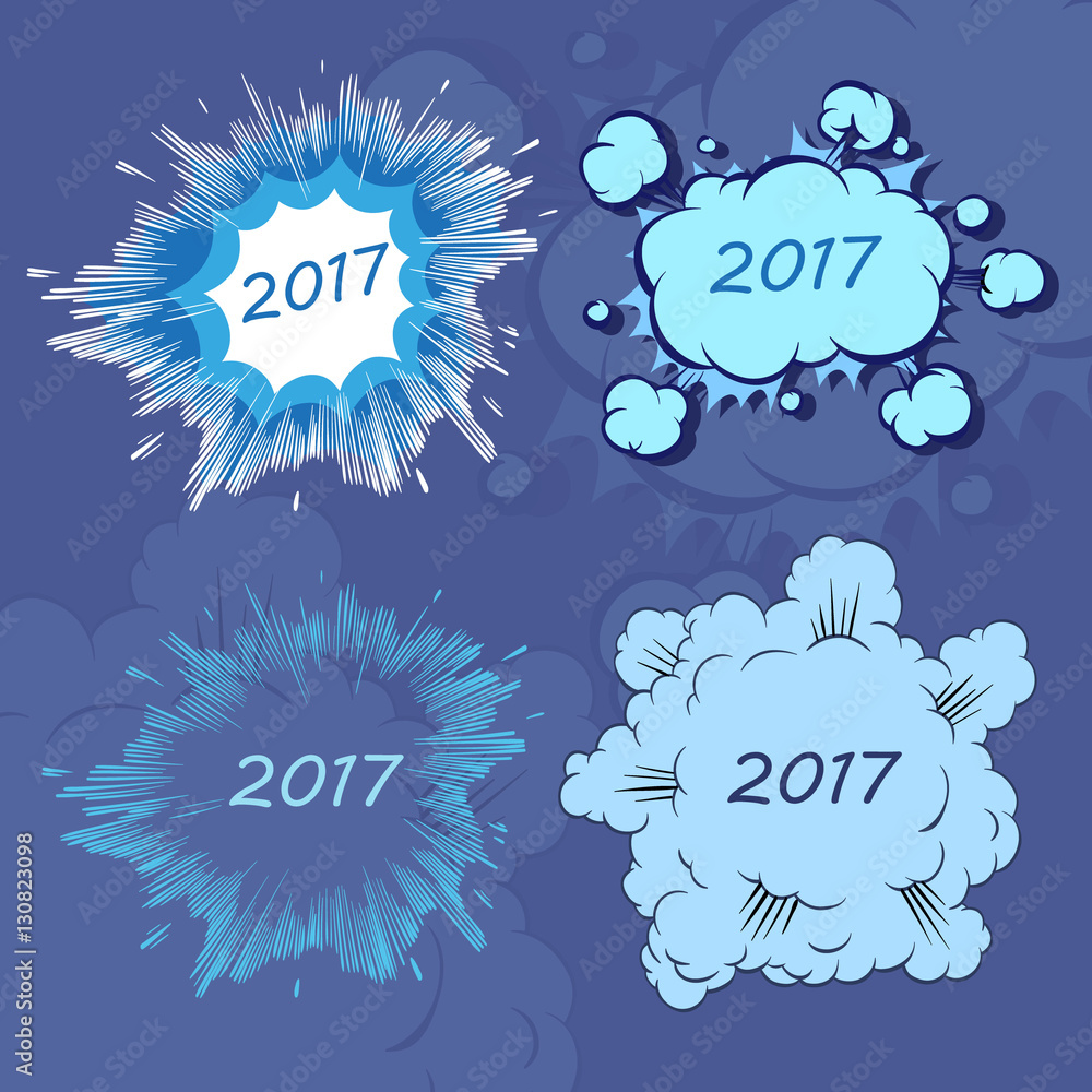 Cartoon explosion boom storyboard comics game design. Hand drawn vector ...