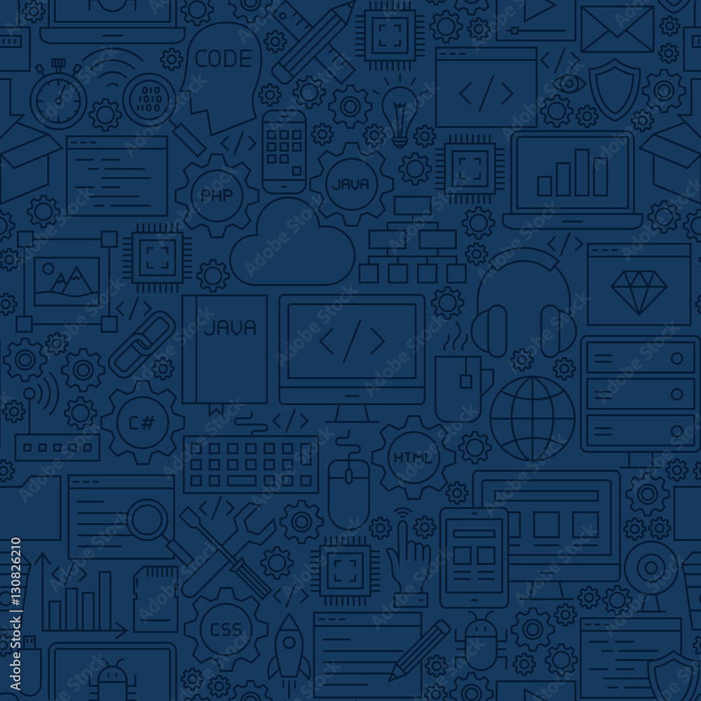 Blue Programming Line Tile Pattern Stock Vector Adobe Stock