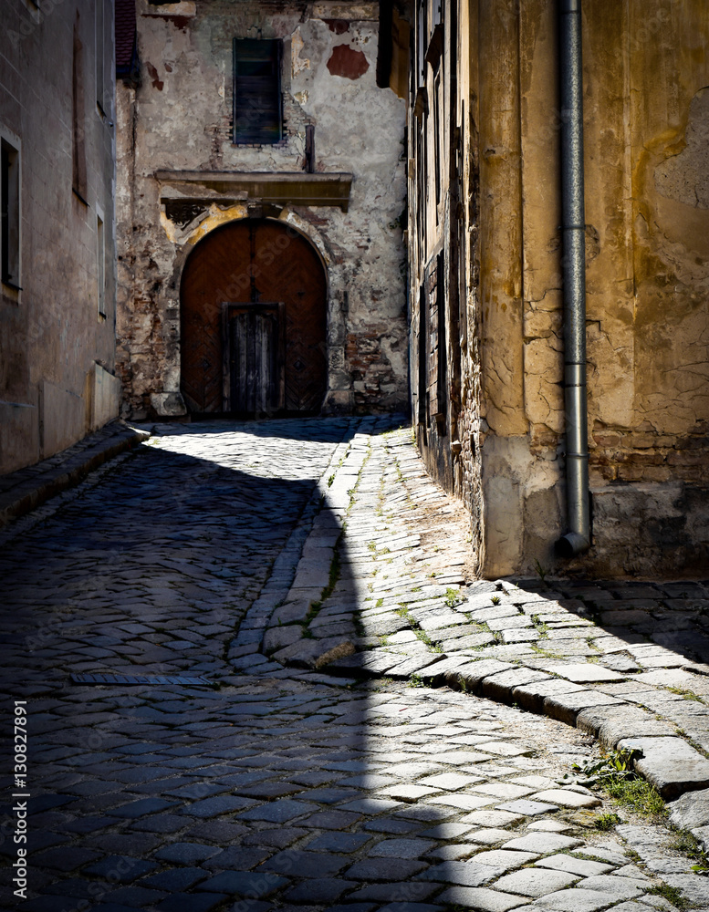 dark street in the old town Stock Photo | Adobe Stock