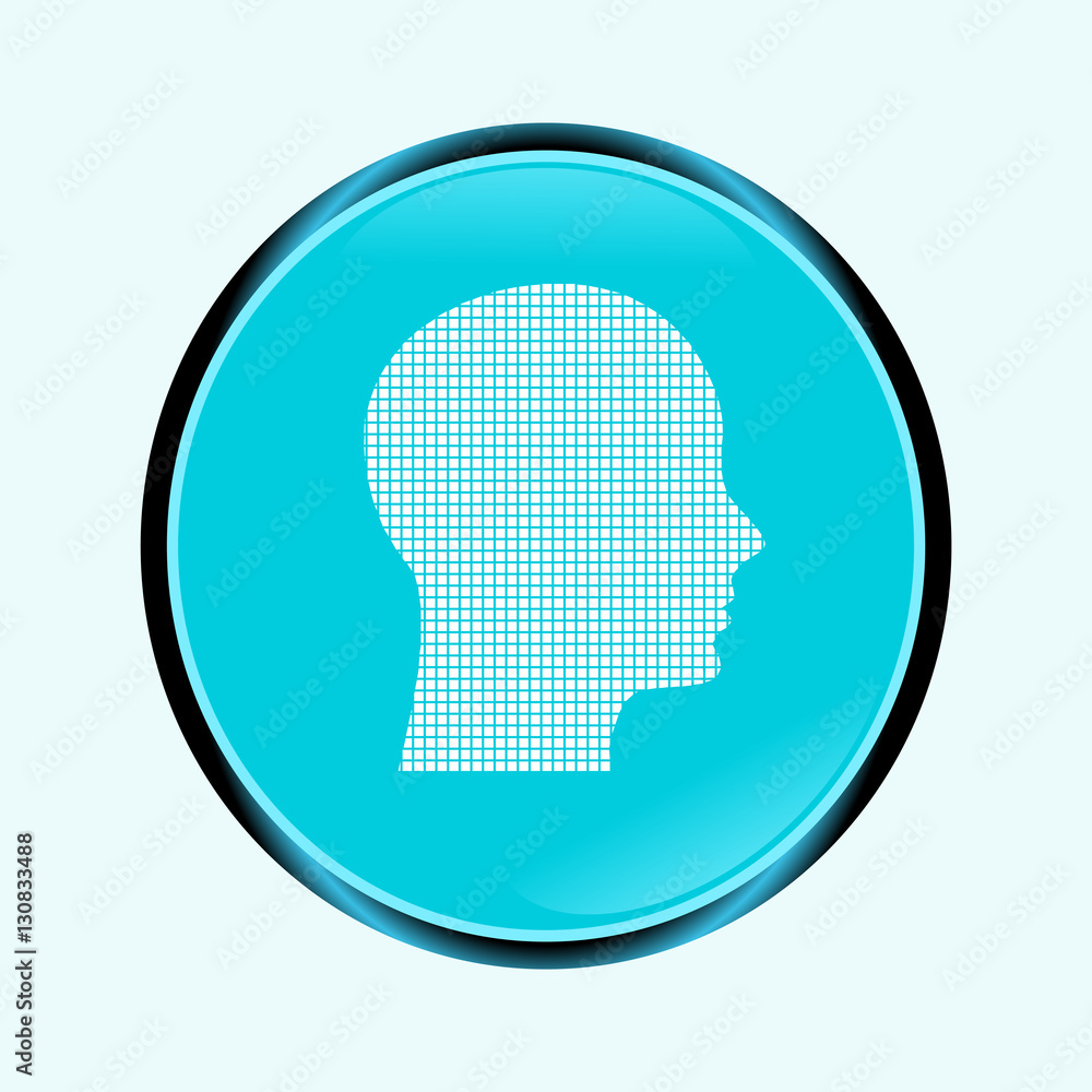 Pixel art design of the human head logo. Vector illustration. Icon head ...