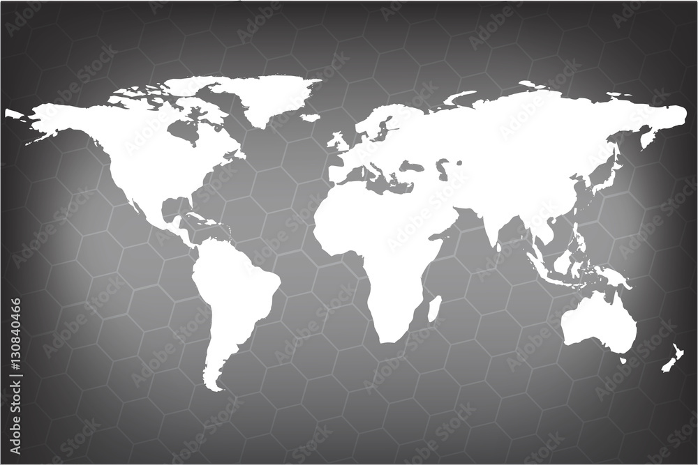 Vector world map connection. Gray similar world map. World map vector ...