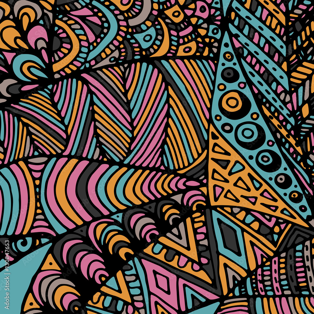 Zentangle ornament. Colorful texture for backgrounds. Made by trace ...