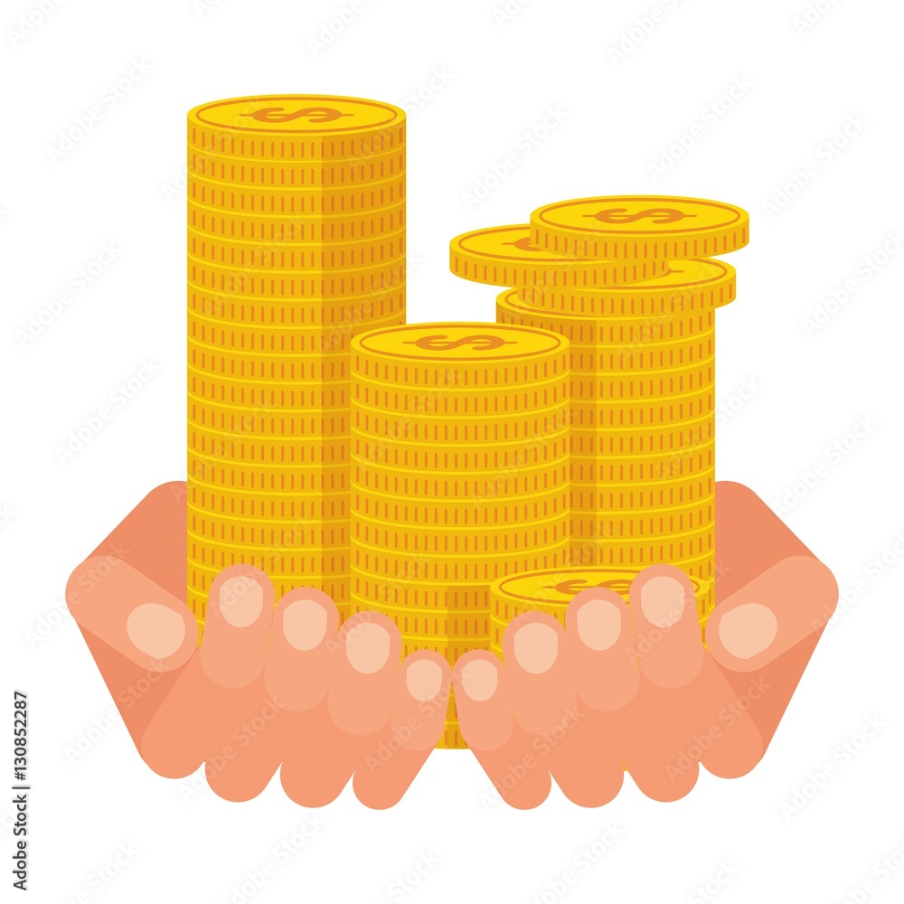 Hand holding pile of money. Symbol of wealth, success and good luck ...