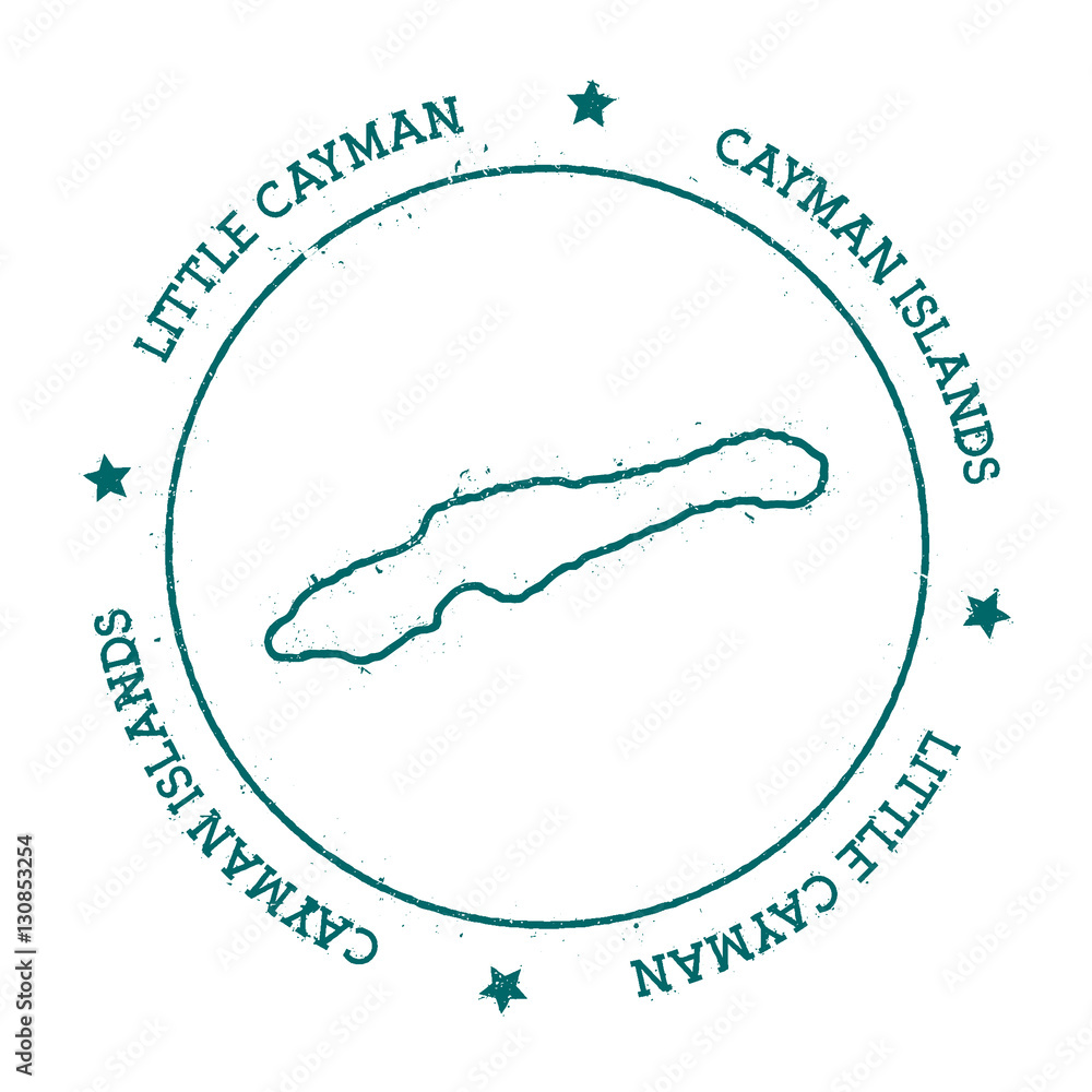 Little Cayman vector map. Distressed travel stamp with text wrapped ...