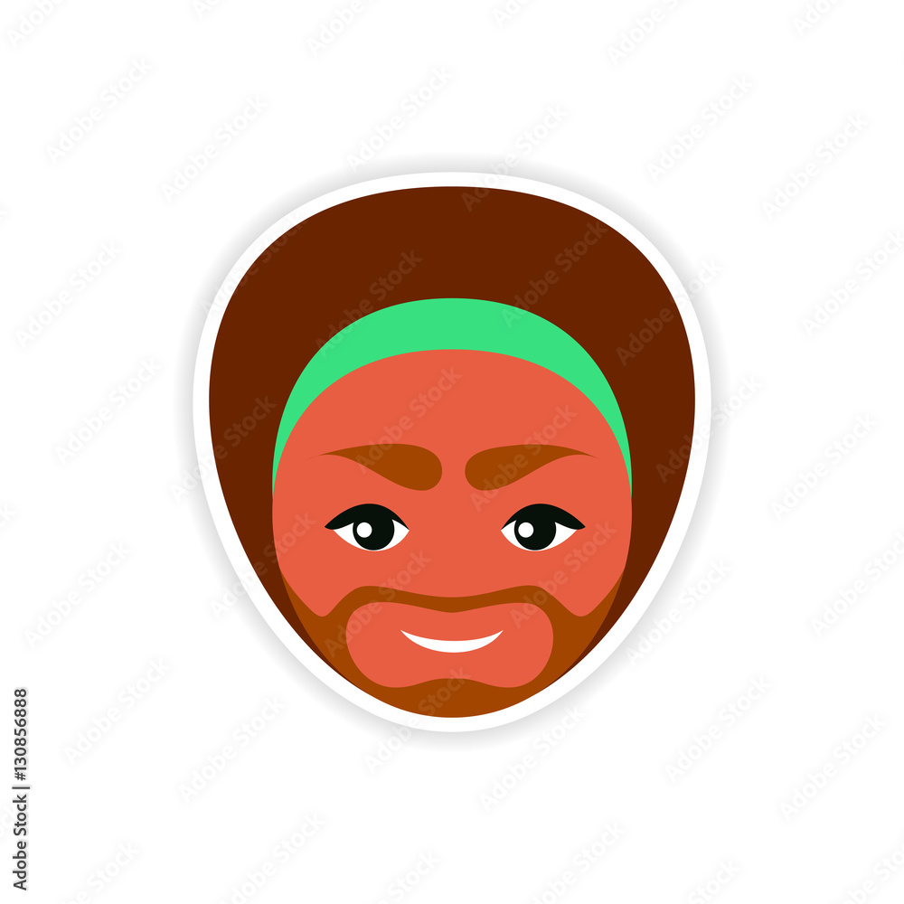 paper sticker Indian man on white background Stock Vector | Adobe Stock