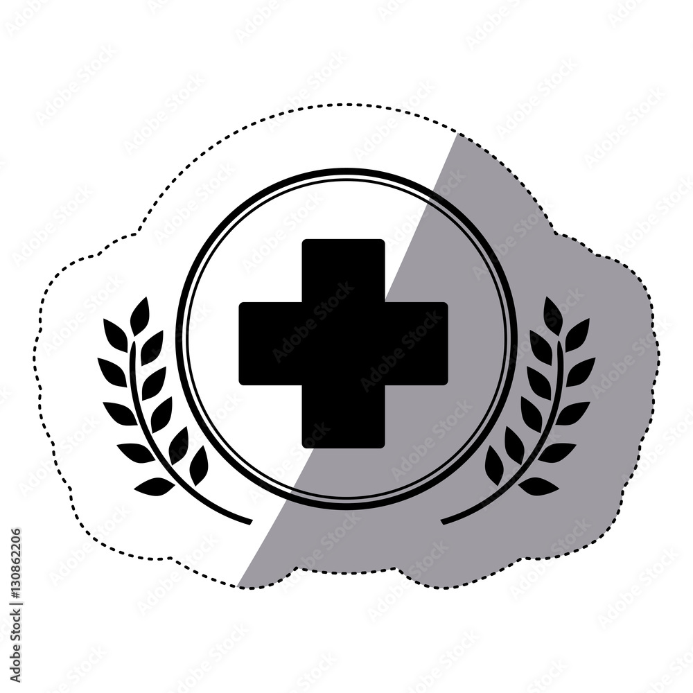 Cross shape icon. Medical health care hospital and emergency theme ...