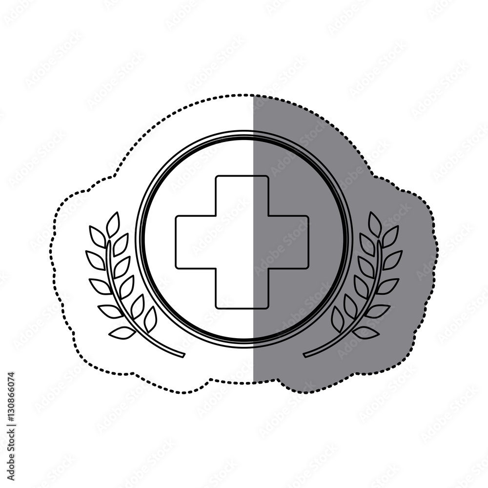 Cross shape icon. Medical health care hospital and emergency theme ...