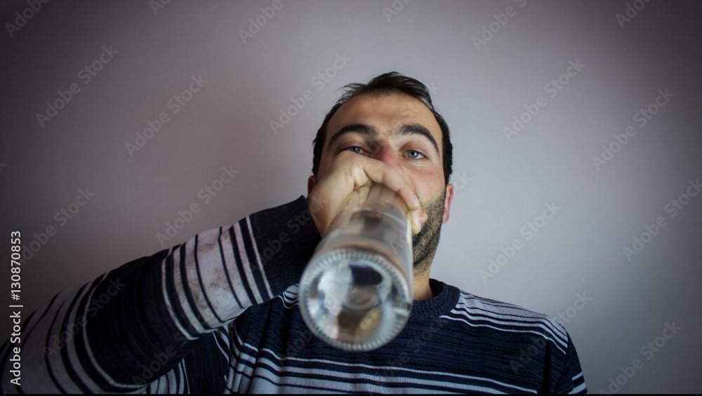 portrait of a alcoholic man Stock Photo | Adobe Stock