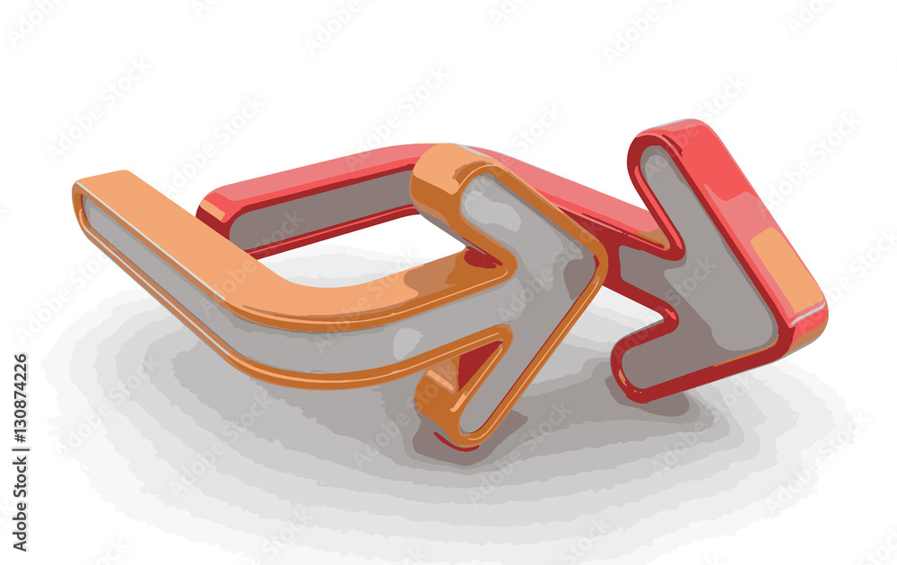 3d image of arrows in different directions. Image with clipping path ...