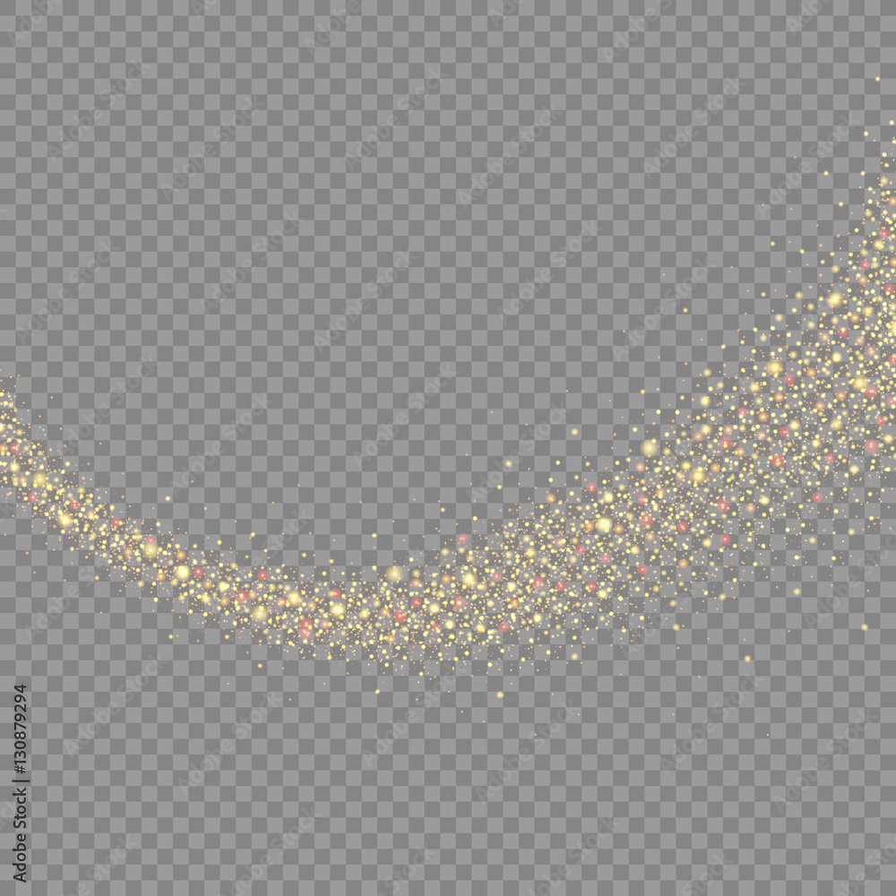 gold glittering wave transparent background for luxury greeting Stock ...