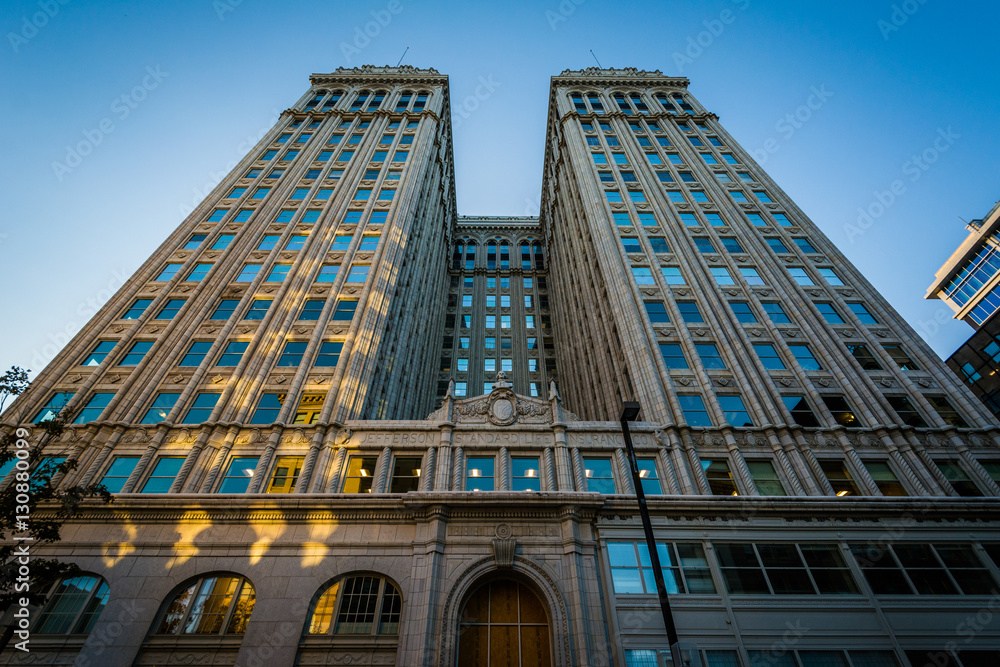 Historic highrise building in downtown Greensboro, North Carolin Stock ...