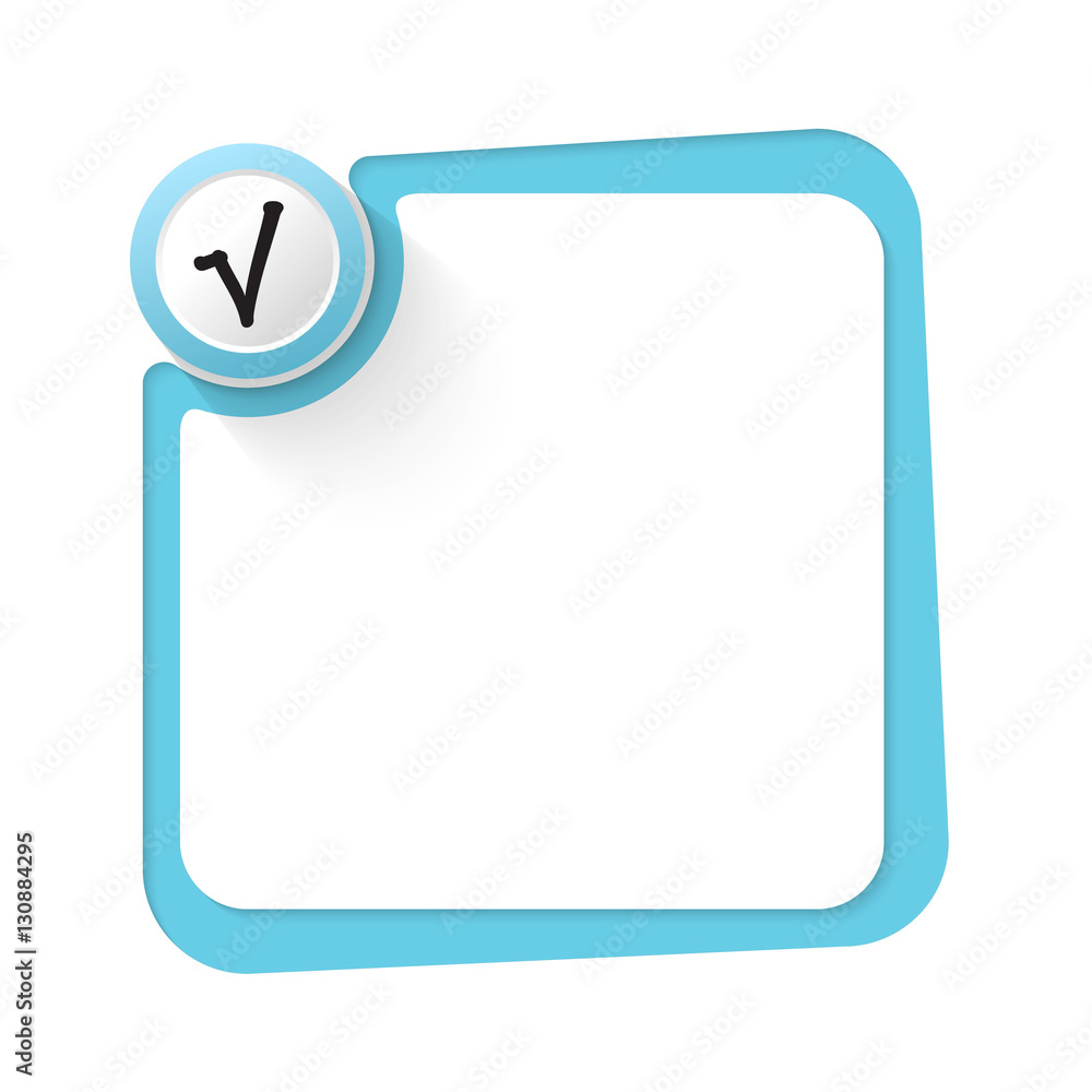 Blue frame with golden circle and radix symbol Stock Vector | Adobe Stock