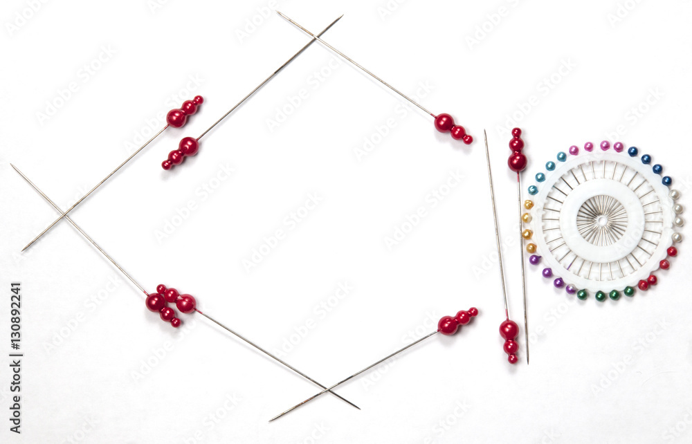 Pins frame with place for text Stock-Foto | Adobe Stock