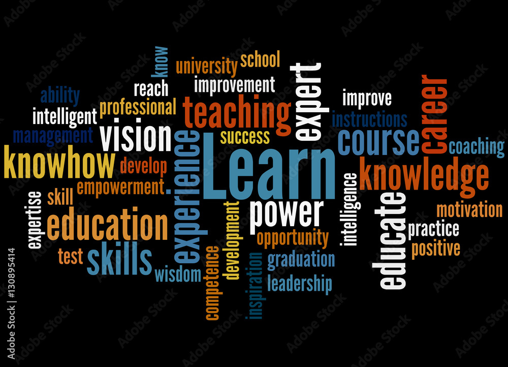 Learn, word cloud concept 3 Stock-Illustration | Adobe Stock