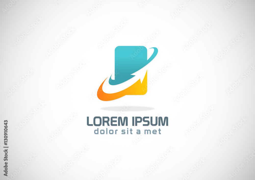 square loop arrow technology logo Stock Vector | Adobe Stock