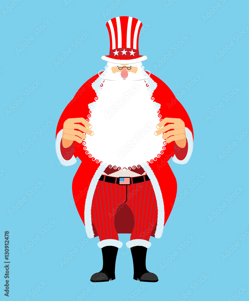 Santa Uncle Sam. American Christmas Claus. Winter cylinder. Patr Stock ...