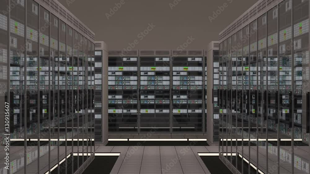 Data Center Server Room Rendefarm Hi-Tech Cluster Storage System Stock ...