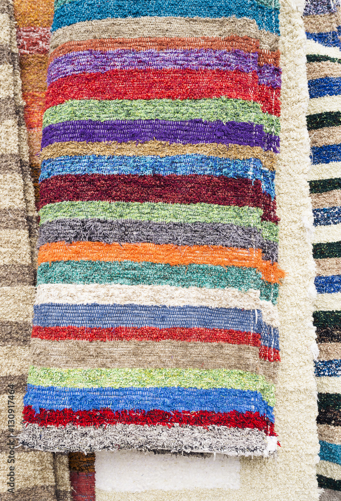 Colorful carpet texture. Background of andalusian carpet. Jarapa Stock ...