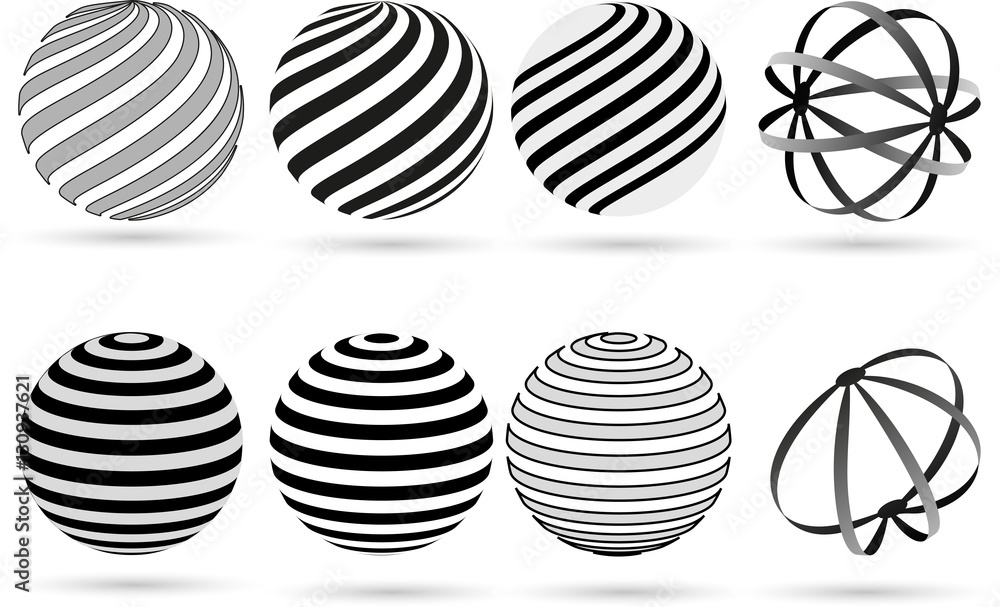 Set logo balls, set logo globe, Abstract vector logo ball,Logo for ...