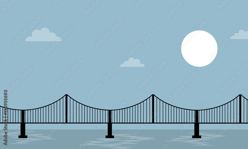 Bridge on sea background landscape Stock Vector | Adobe Stock