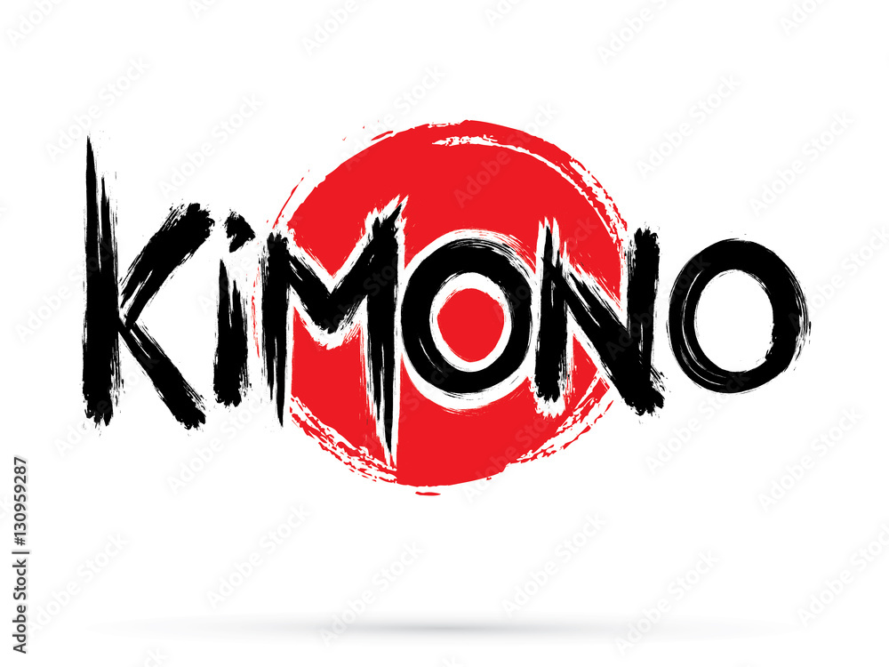 Kimono text graphic vector. On grunge cycle background. Stock Vector ...